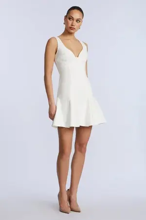 Bcbgmaxazria Solid Godet Dress
