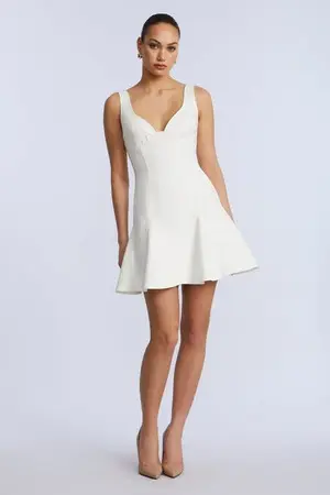 Bcbgmaxazria Solid Godet Dress