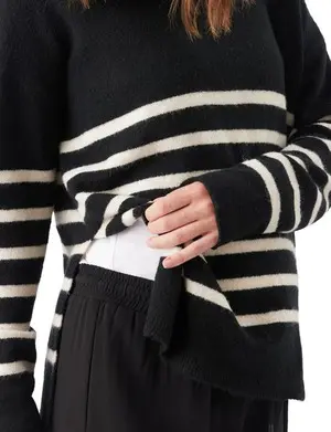 RIPE MATERNITY Gerrie Nursing Knit Sweater - Black/vanilla