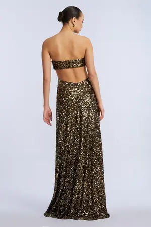 Bcbgmaxazria Sequin Strapless Gown