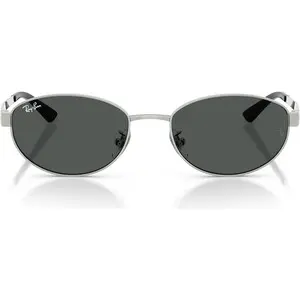 Ray-ban Oval Sunglasses Silver/dark Grey