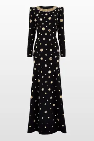 Jenny Packham Frency Mirror-embellished Maxi Dress