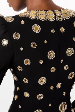 Jenny Packham Frency Mirror-embellished Maxi Dress