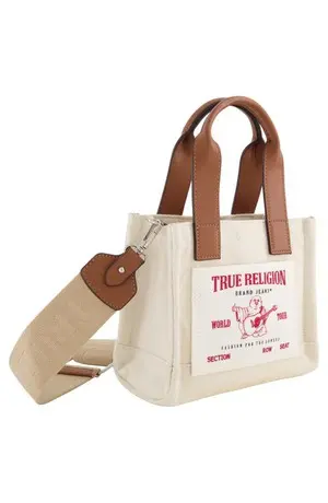 True Religion Canvas Mini Tote Bag - Natural