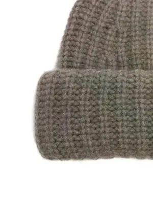 LISA YANG Ribbed Beanie - Brown