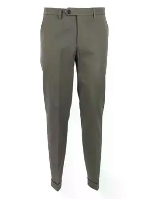 BERWICH Buttoned Straight-leg Trousers - Grey