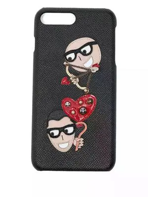 Dolce & Gabbana Embossed-heart Iphone Case - Black