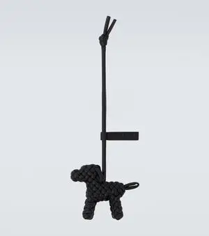 Bottega Veneta Woven Leather Bag Charm - Black
