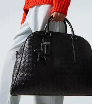 Bottega Veneta Woven Leather Bag Charm - Black
