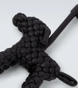 Bottega Veneta Woven Leather Bag Charm - Black
