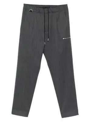 LOW BRAND Drawstring Zipped-pocket Straight-leg Trousers