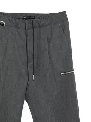 LOW BRAND Drawstring Zipped-pocket Straight-leg Trousers