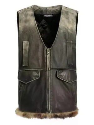 Dolce & Gabbana V-neck Leather Vest