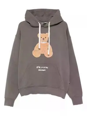 Palm Angels Bear-print Hoodie - Grey