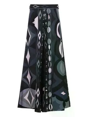 Emilio Pucci Geometric-print Silk Palazzo Pants