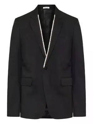 Alexander McQueen Single-button Frayed-detail Jacket