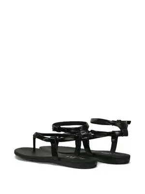 Hogan Leather Flat Sandals