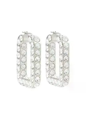 Amina Muaddi Crystal-embellished Hoop Earrings - Silver