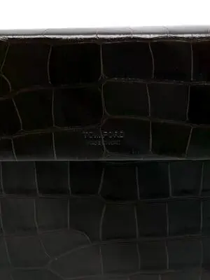 TOM FORD Crocodile-embossed Briefcase - Brown