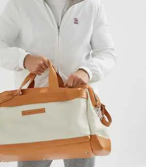 Brunello Cucinelli Grained Calfskin Two-tone Holdall