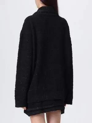 GENNY Textured Double Breasted Coat - Black