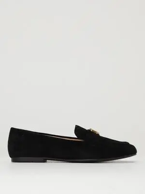 Ralph Lauren Suede Loafers With Saddle Strap Detail - Black