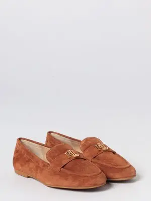 Ralph Lauren Suede Loafers With Gold Tone Detailing - Brown