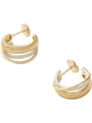 Yvonne Léon 9-karat Yellow And White Diamond Hoop Earrings - Gold