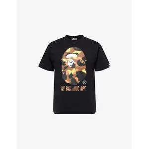 A BATHING APE 1st Camo Brand-print Cotton-jersey T-shirt - Black