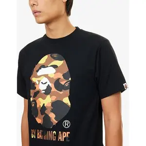 A BATHING APE 1st Camo Brand-print Cotton-jersey T-shirt - Black