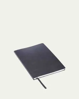 ROYCE NEW YORK Monogrammed Leather Bound Executive Notebook, Personalized Black