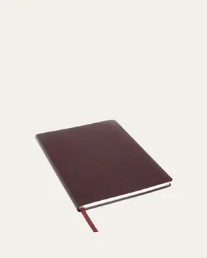 ROYCE NEW YORK Monogrammed Leather Bound Executive Notebook, Personalized Burgundy