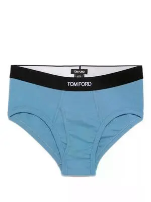 TOM FORD Stretch-cotton Briefs - Blue
