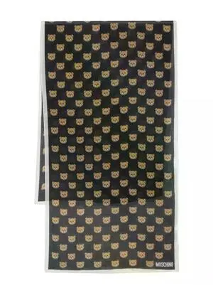 Moschino Teddy Bear-motif Scarf - Black