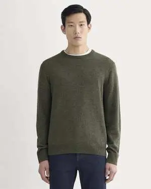 Everlane Cashmere Crew Neck Sweater - Heathered Army Green