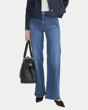 FRAME Le Slim Palazzo Modernist Pocket Jeans - Iberia