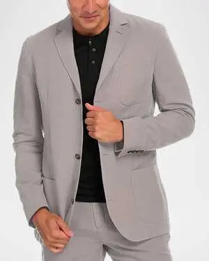 Fisher + Baker Collins Cotton-Linen Sport Jacket - Grey Mist