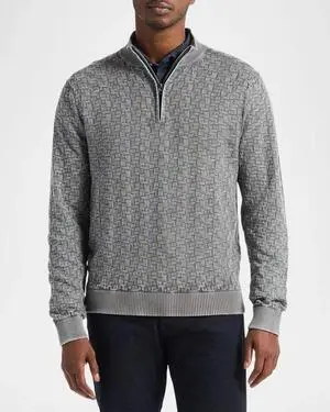 Robert Graham Aubin Jacquard Knit Quarter-zip Sweater - Gray
