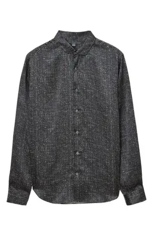 John Varvatos Orchard Silk Button-up Shirt - Black/white