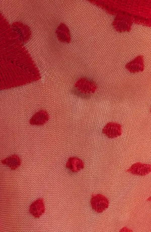 STEMS Pippa Ruffle Dot Quarter Socks - Red
