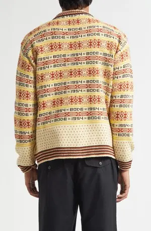 BODE Marzipan Fair Isle Wool Cardigan - Beige Multi