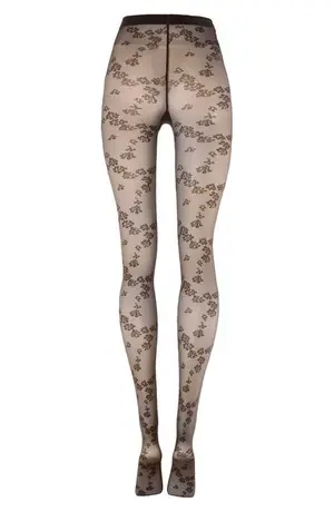 Wolford Floret Tights - Dark Wood