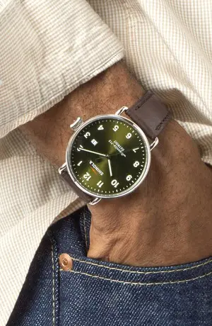 Shinola Canfield Strap Watch - Dark Olive