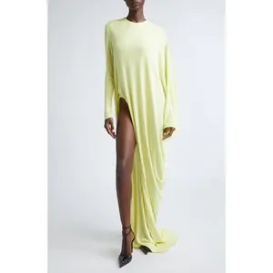Women's Draped Long-Sleeve Jersey Dresses