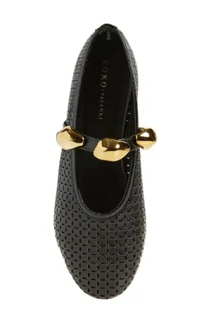 KOKO + PALENKI Shia Mary Jane Flat - Black Leather