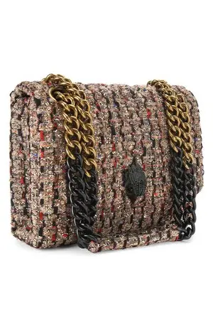 Kurt Geiger Large Kensington Metallic Tweed Shoulder Bag