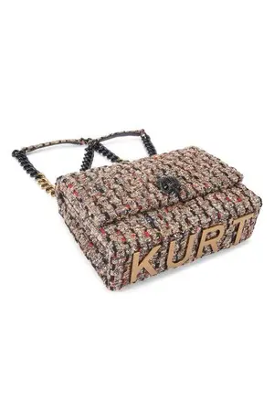 Kurt Geiger Large Kensington Metallic Tweed Shoulder Bag