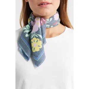 Treasure & Bond Fringe Bandana Scarf - Navy Floral