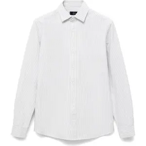 Mango Stripe Cotton Button-up Oxford Shirt