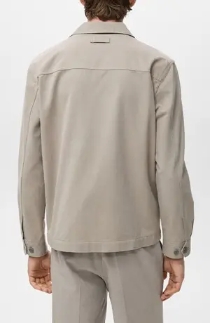 Mango Regular Fit Lyocell & Cotton Jacket - Light/pastel Grey